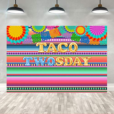 5x3ft Mexican Taco Twosday Birthday Photo Backdrop Taco 2sday Fiesta ...