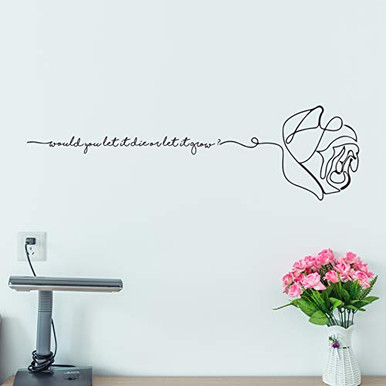 Rose Wall Art Decals Poetry Stickers Let It Grow Flower Graphic ...