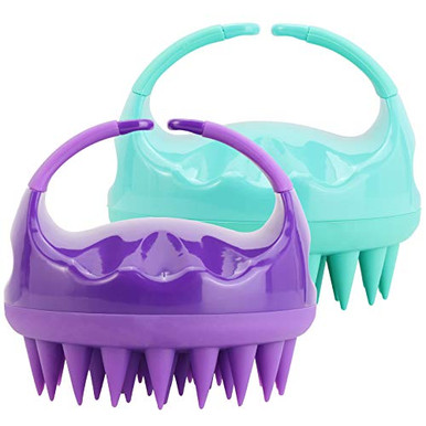 2 Packs Scalp Shower Brush Head Massaging Shampoo Brush Silicon Hair ...