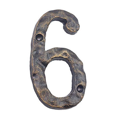 Number 0# - 9# - 6 Inch Cast Iron House Numbers- 6 Inch Rustic Mailbox ...