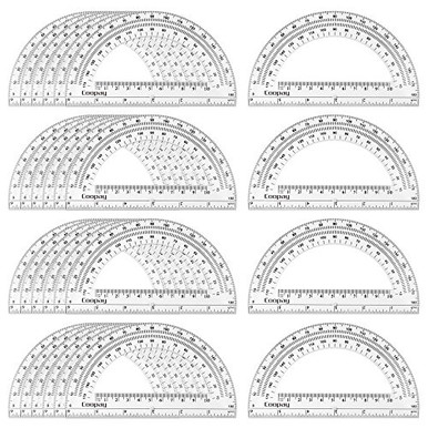 Coopay 24 Pack Plastic Protractors Clear Protractor Student Math ...