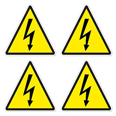 dealzEpic - Yellow Triangle Electrical Shock Hazard Risk Warning Sign ...