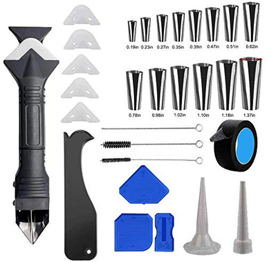 30Pcs 6in1 Silicone Caulking Tools kit Caulk Nozzle Kit set Applicator ...