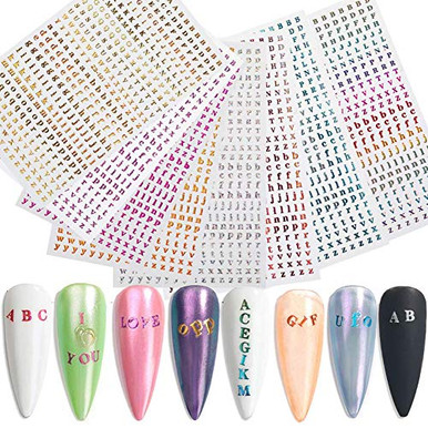 Letter Nail Art Stickers Alphabet Nail Decals 3D Nail Supplies ...