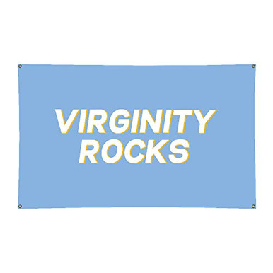 Virginity Rocks Flag Banner College Dorm Frat Man Cave Wall Indoor and ...