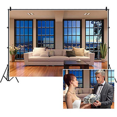Window BackdropYeele 5x4ft Living Room Interior Sofa Plant Office ...
