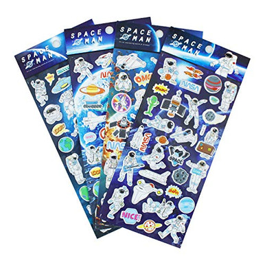NASA Space Stickers 4 Sheets with Astronaut Rocket Satellite Flying ...