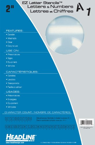 Headline Sign 91 Transparent Stencil Set 2-Inch Letters and Numbers ...