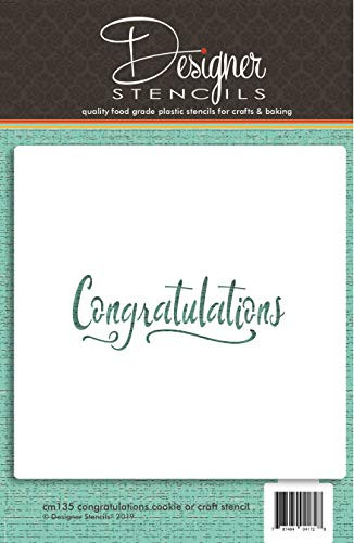 Congratulations Cookie and Craft Stencil CM135 by Designer Stencils ...