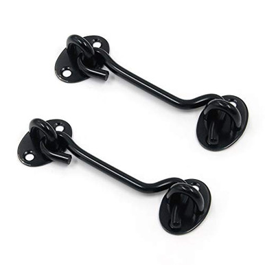 Tulead Stainless Steel Heavy Duty Gate Door Latch Black Lock Eye Hook ...