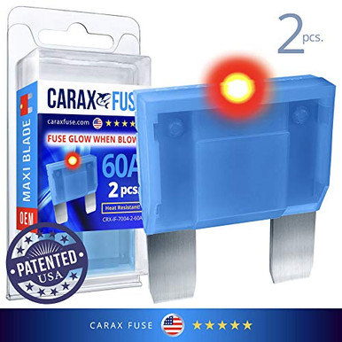 CARAX Glow Fuse Premium Fuse MAXI LARGE Blade APX 60A Kit 2 pcs Glow ...