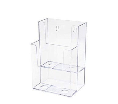 Marketing Holders 4 W Brochure Holder Displays Tri-fold Brochures Clear ...