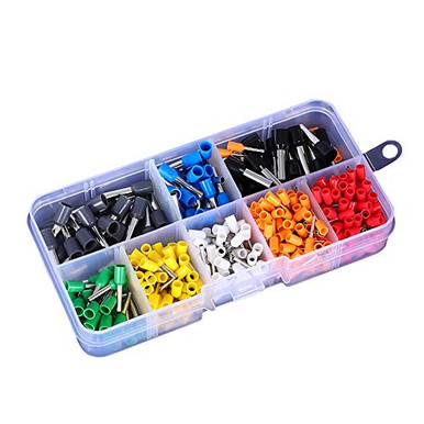 400 Pcs Crimp Terminal Connector Sleeves 8 Kind of Wire Ferrules Kits ...