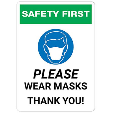 GuardPoint Safety First Please Wear Mask Signs 12x8.5 inches -5 PACK ...