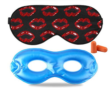 Fitglam Pure Silk Sleep Mask plus Reusable Cold-Hot Therapy SPA Gel Eye ...