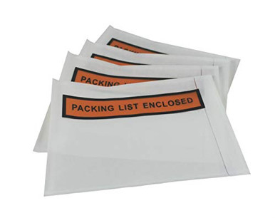 100 Clear Packing List Enclosed Invoice Envelopes 4.5" x 5.5" Self ...