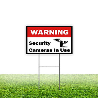 LUSIFIY Yard Sign Ground Warning Security Cameras in Use Double-Sided ...