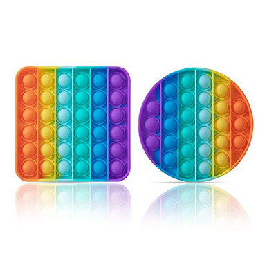 Push pop pop Bubble Sensory Fidget Toy 2PCS Stress Reliever Silicone ...