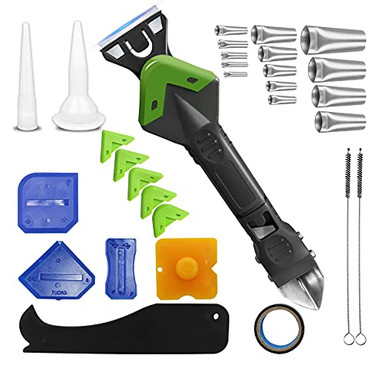 Upgraded Caulking Tool 5 in 1 Silicone Caulking Tool kit with Caulk ...