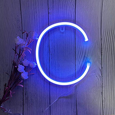 ENUOLI Light Up Letters Neon Signs Blue Alphabet Neon Lights Wall Decor ...