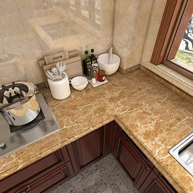 BURGELIY Brown Marble Contact Paper Marble Countertop Peel and Stick ...