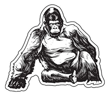 WickedGoodz Silverback Gorilla Decal - Ape Bumper Sticker - for Laptops ...