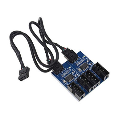 Motherboard 9 Pin USB Header Multiplier USB 2.0 1 Male to 4 Port Female ...