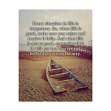 "Every Situation in Life Is Temporary" Inspirational Quotes Wall Art ...