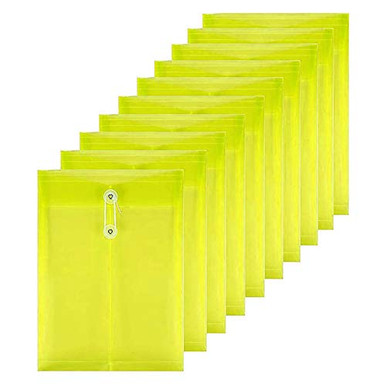 10 Pack Clear Blue Plastic Poly String Envelope with Expandable Gusset ...