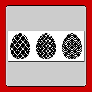 3 in 1 Baby Dragon Eggs Stencil Template 3 Scale Types Cute-Fantasy ...