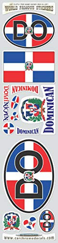 Dominican Republic 13 Stickers Set Flag Decals Bumper car auto Bike ...