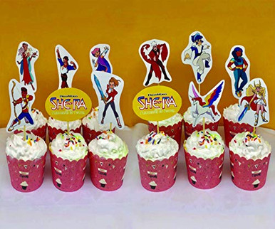 12pcs SHERA SHE RA cupcake toppers Birthday Party Decoration Supply for ...