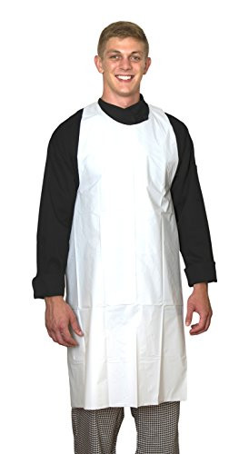 Elara PA-H2846 ToughGrade Disposable Poly Apron with Extra-Long Ties 28 ...