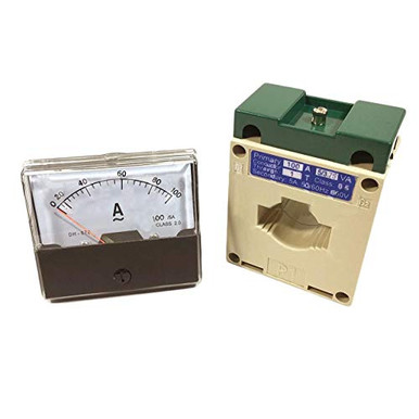 Analog Panel AMP Current Meter Gauge DH670 100A AC Current Transformer ...