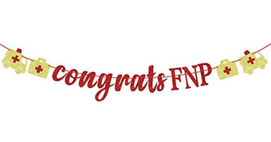Glitter Congrats FNP Banner - Nurse Graduation Decor FNP Graduation ...