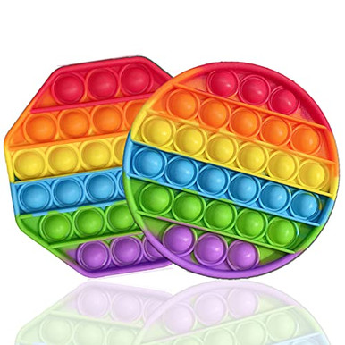 GFANSY 2PCS Push Popping Bubble Sensory Fidget Toy Rainbow Pop Up Its ...