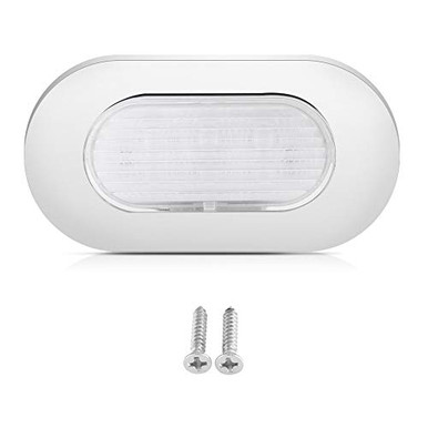 Jenngaoo 12V White LED Oblong Marine Deck Lights Stainless Steel Boat ...
