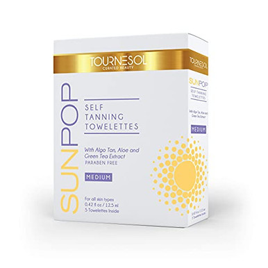 SunPop Self Tanning Towelettes 5-count -Dark- - Aloe Vera and Green Tea ...