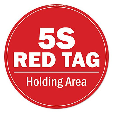 5s Red Tag Non-Slip Floor Marker - 16" Circle Floor Marker Vinyl Decal ...