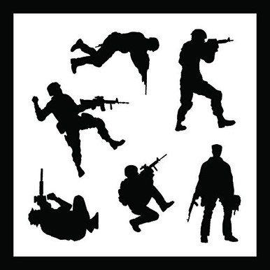Auto Vynamics - STENCIL-SOLDIERS01-10 - Detailed Military Soldiers ...