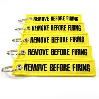 Remove Before Firing Keychain - 5 PACK Yellow-Black by Rotary13B1 ...
