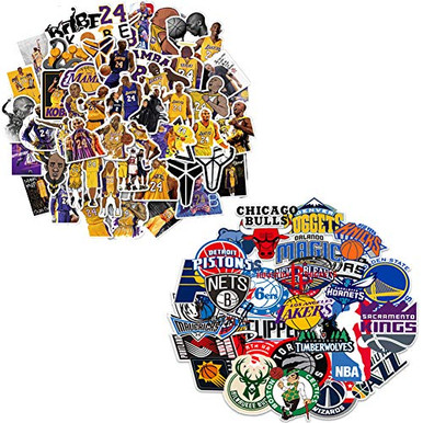 NBA Stickers 81 PCS Basketball Team Logo Sports Kobe Stickers for ...