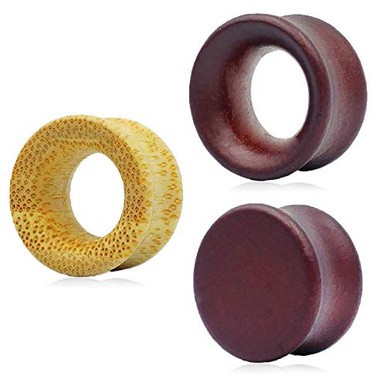 3 Pairs 0g-3-4 Wood Wooden Ear Gauges Organic Ear Expander Stretcher ...