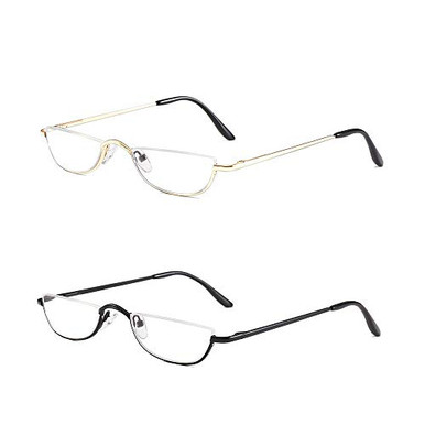 KoKoBin Half Reading Glasses - 2 Pairs Half Rim Metal Frame Glasses ...