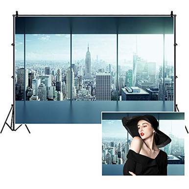 Business Office Sash Window Backdrop for Video ConferenceYeele Vinyl ...