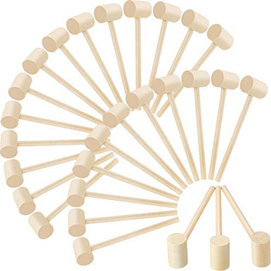 Mini Wooden Crab Lobster Seafood Hammers Mallet Solid Natural Hardwood ...