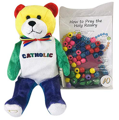 Make Your Own Rosary Craft with Plush Catholic Teddy Bear Gift Set ...