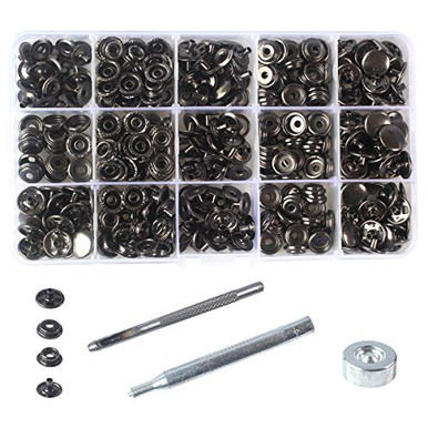 INNETOC 100 Sets - 12mm-1-2"- Metal Line 20 Gunmetal Black Plated Steel ...