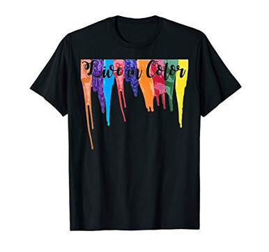 Live in Color Rainbow Splatter Paint t-shirt for art teacher ...