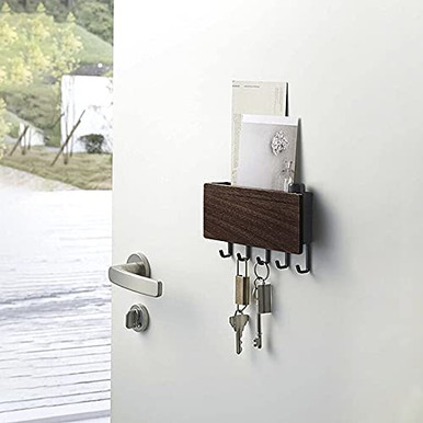Key Holder for Wall Adhesive Mail Holder with 5 Key Hooks for Entry Way ...
